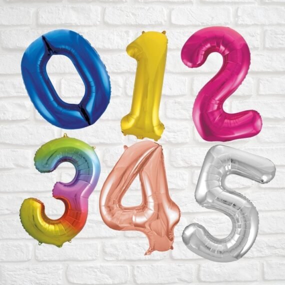 Silver Number Balloons - Ali's Creationz